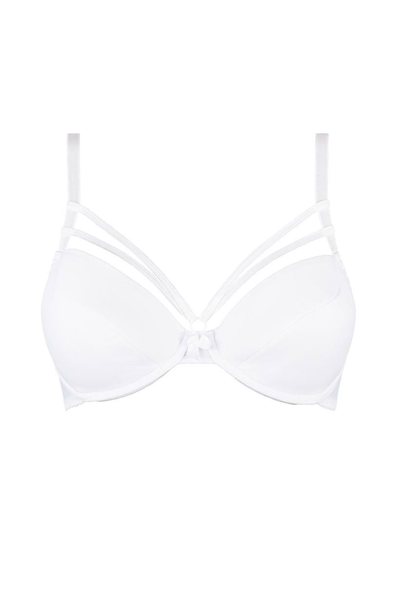 Virason biustonosz push-up V-7021 z paskami | biały | Intymna.pl