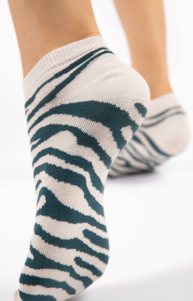 Stopki damskie biało-zielone Savanna | Intymna.pl