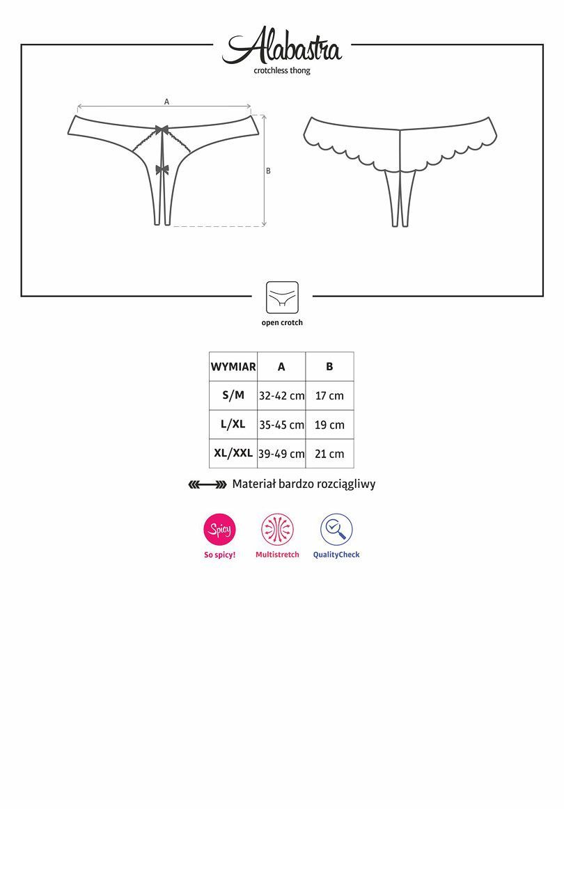 Obsessive koronkowa stringi damskie z otwartym krokiem białe Alabastra ...