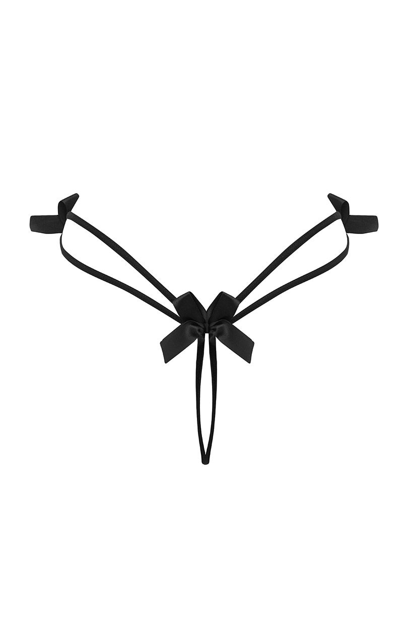 Czarne seksowne stringi AURA | czarny | Intymna.pl