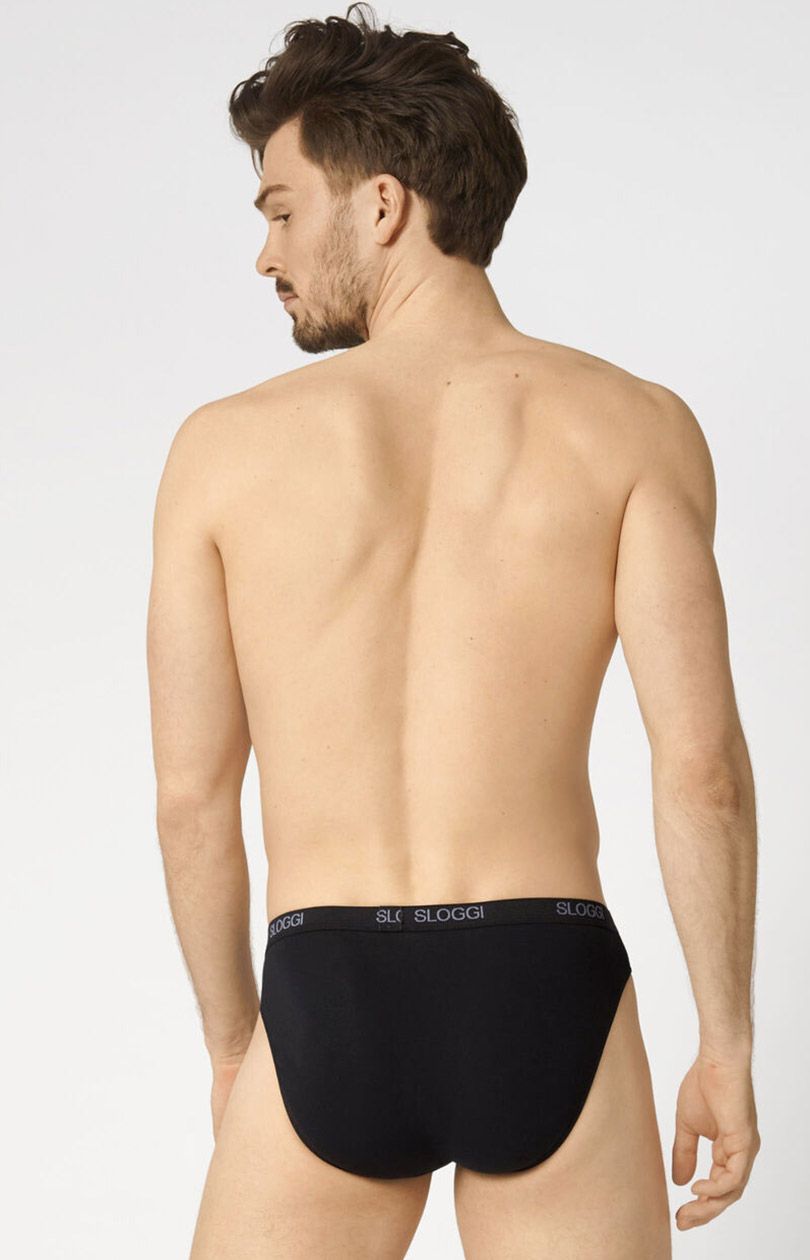 Sloggi czarne slipy męskie Men Basic Mini 10004711 | czarny | Intymna.pl